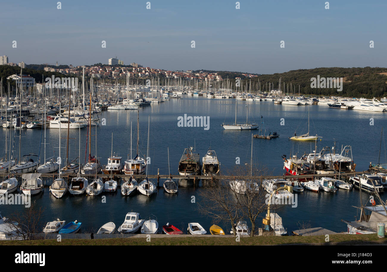 Pula Marina and peninsula resort of Verudela with the Park Plaza hotel ...