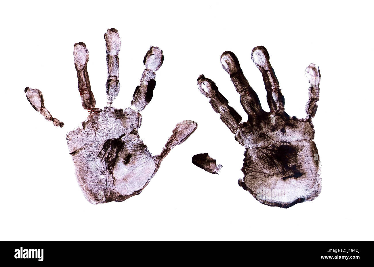 Spooky hands print over white background Stock Photo - Alamy