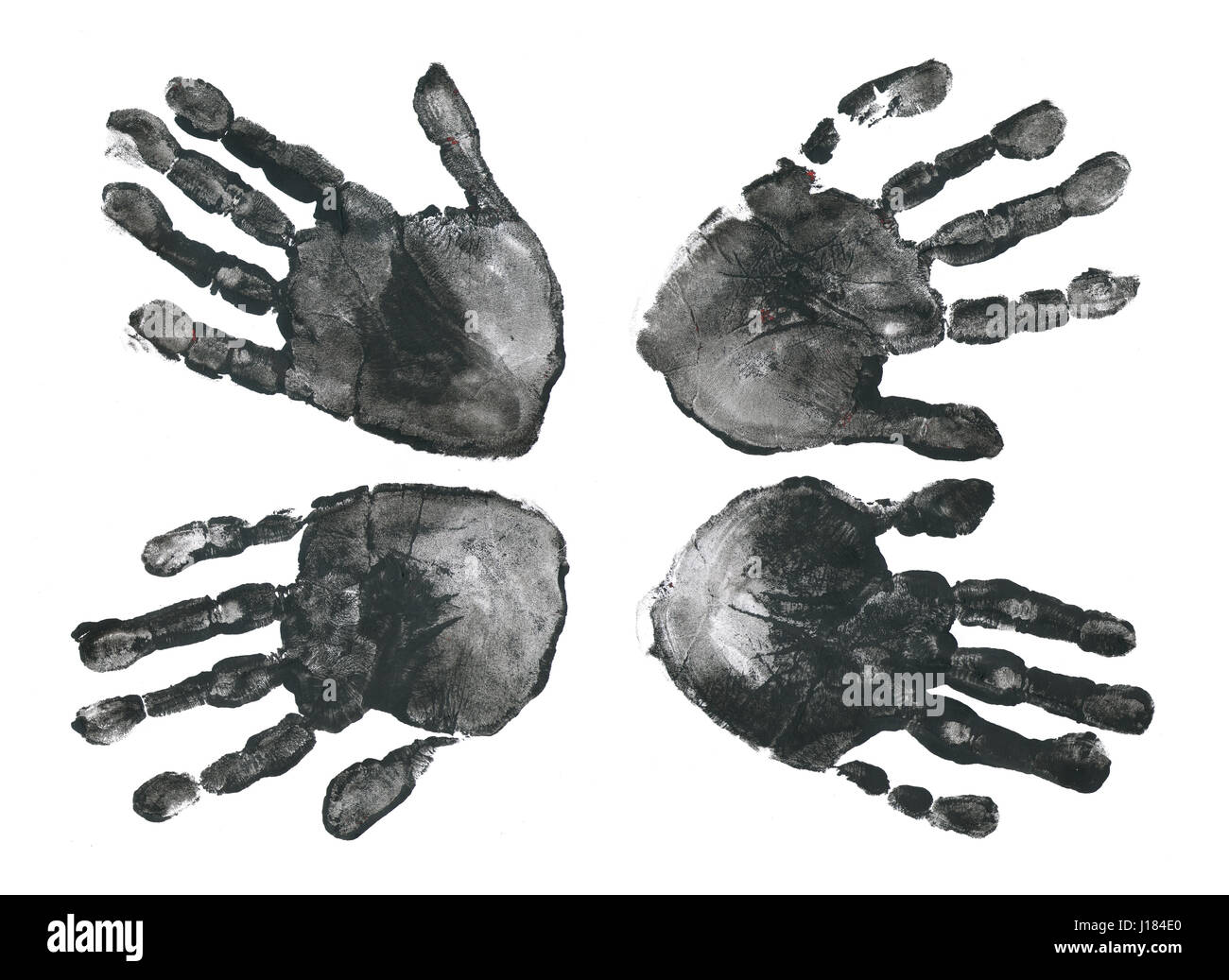 Spooky hands print over white background Stock Photo - Alamy