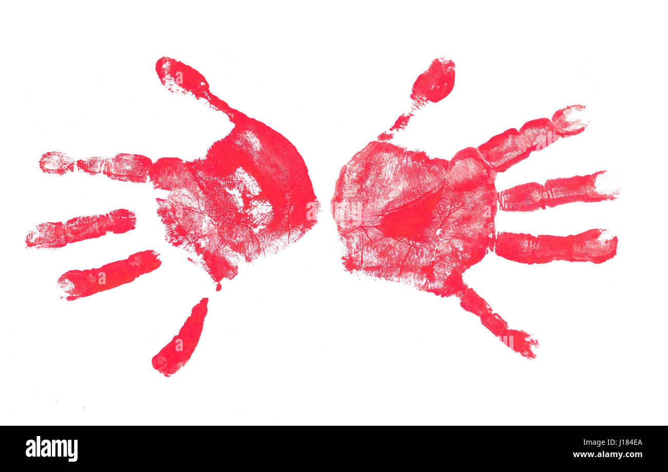 Spooky hands print over white background Stock Photo - Alamy