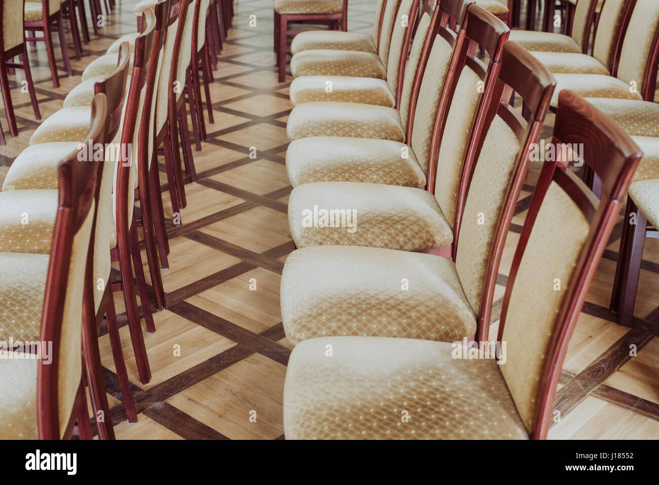 empty class room, close up on chair, vintage effect Stock Photo - Alamy