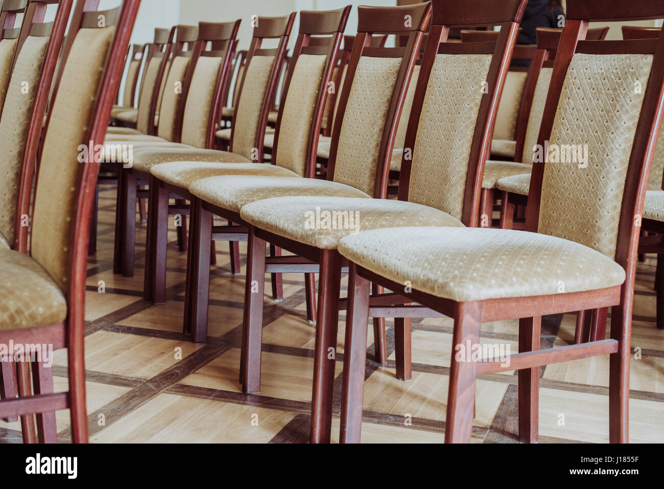 empty class room, close up on chair, vintage effect Stock Photo - Alamy