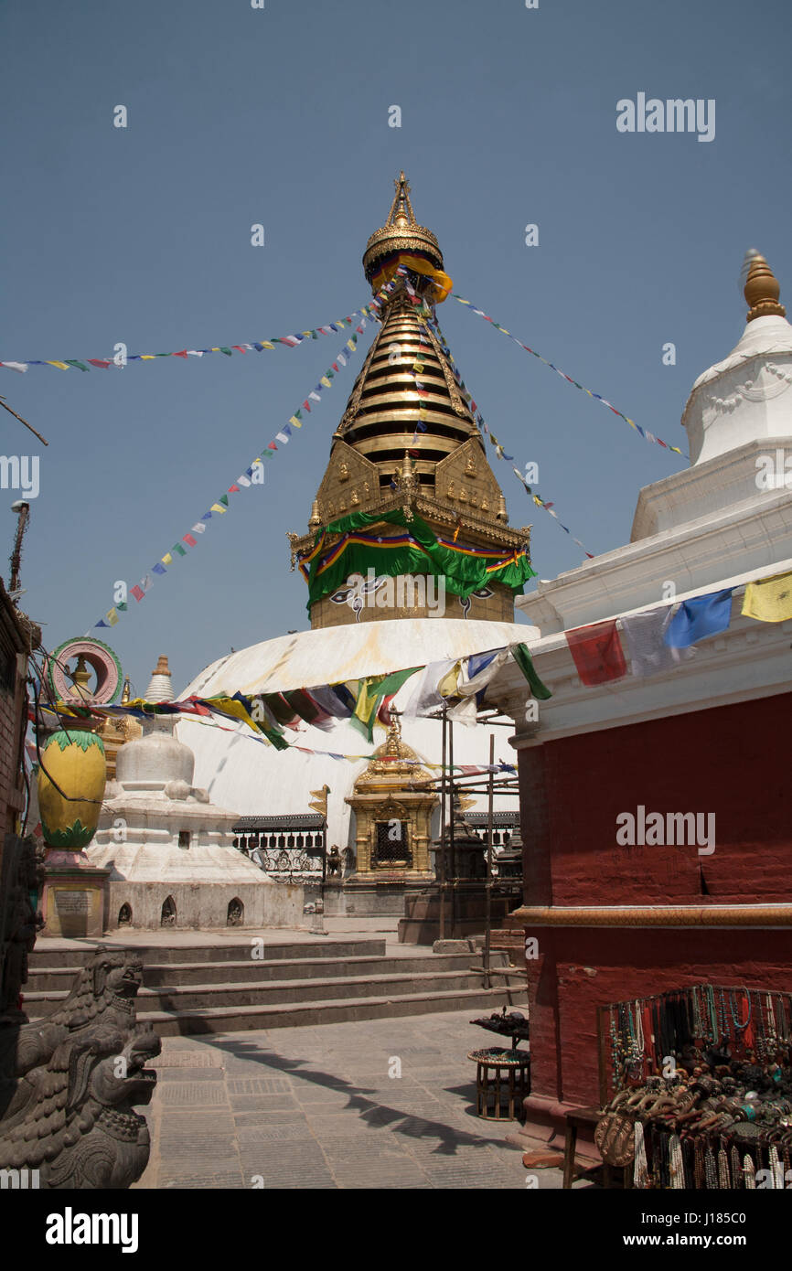 Swayambhu stupa / Swayambhunath stupa , Kathmandu, Nepal Stock Photo ...