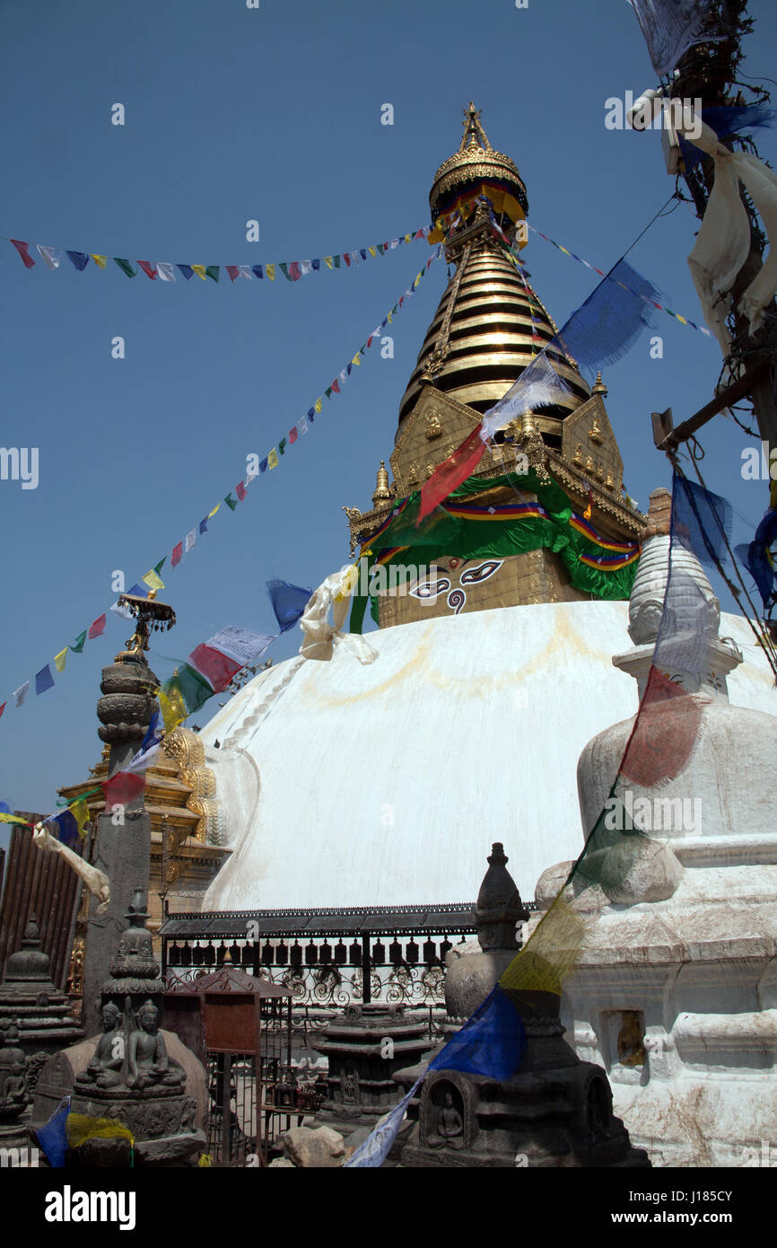Swayambhu stupa / Swayambhunath stupa , Kathmandu, Nepal Stock Photo ...