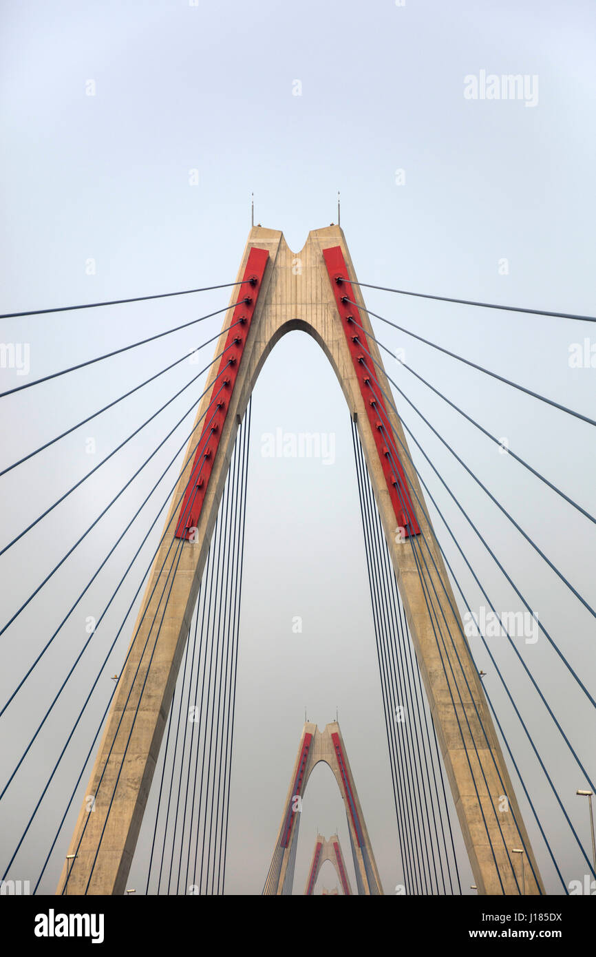 Detail of the Nhat Tan bridge in Hanoi, Vietnam Stock Photo - Alamy