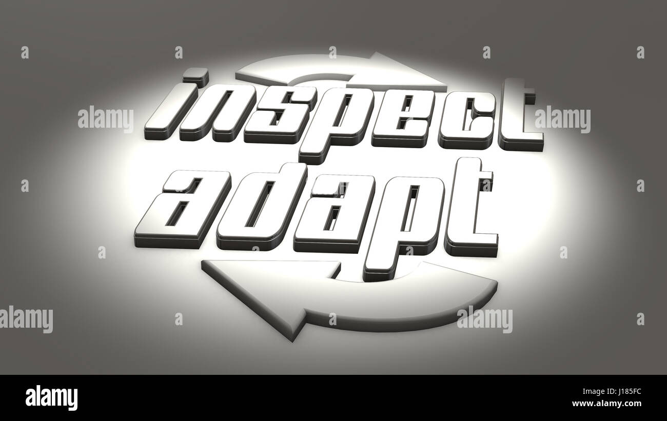Agile Concept: inspect and adapt - 3D Illustration Stock Photo - Alamy
