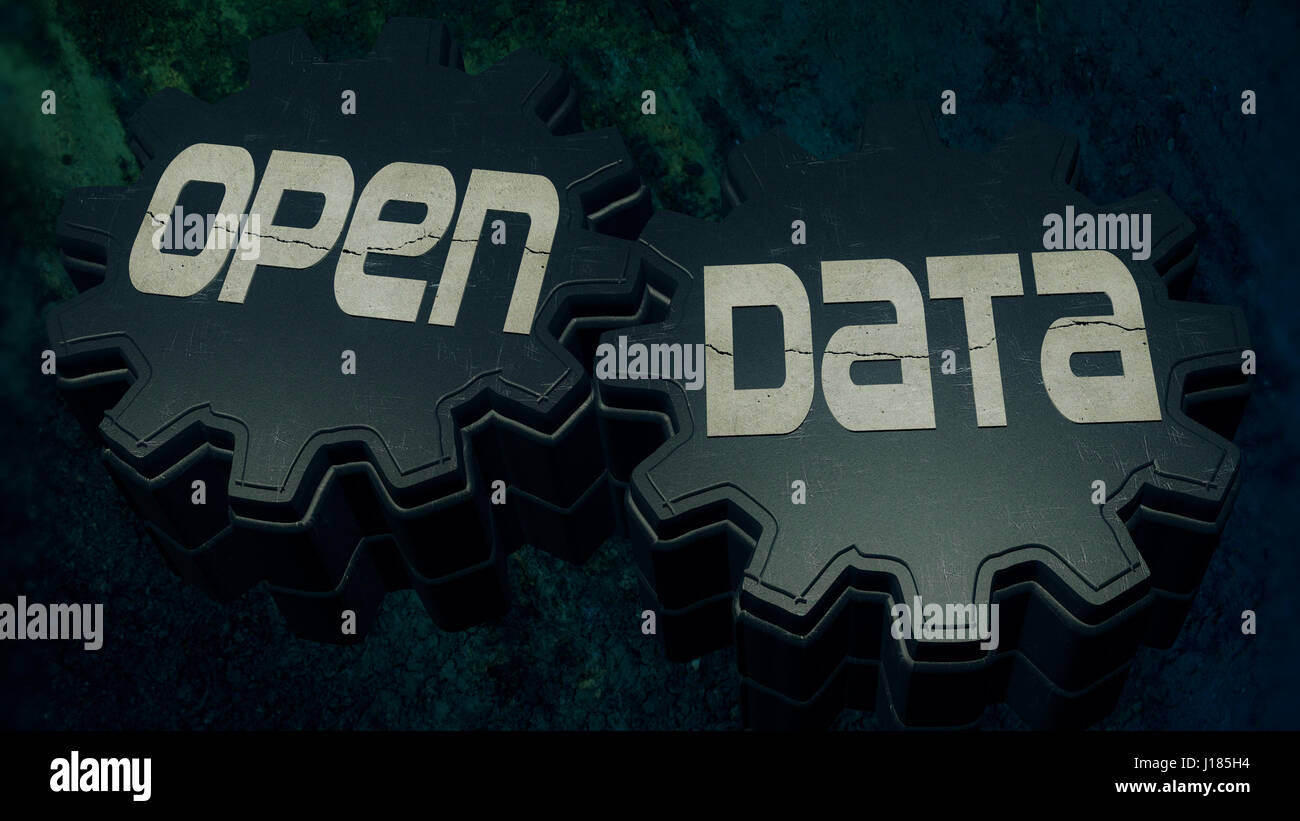 Illustration: Open Data Gears Stock Photo - Alamy
