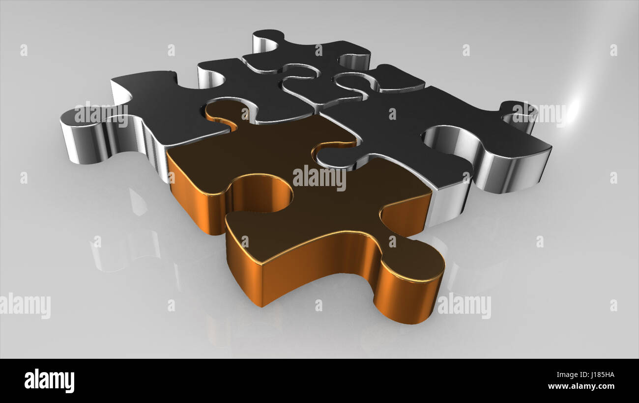 3D Illustration: Puzzle solution Stock Photo - Alamy
