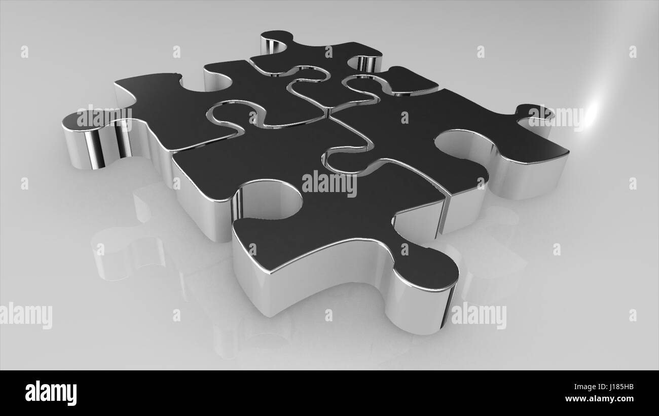 3D Illustration: Puzzle solution Stock Photo - Alamy