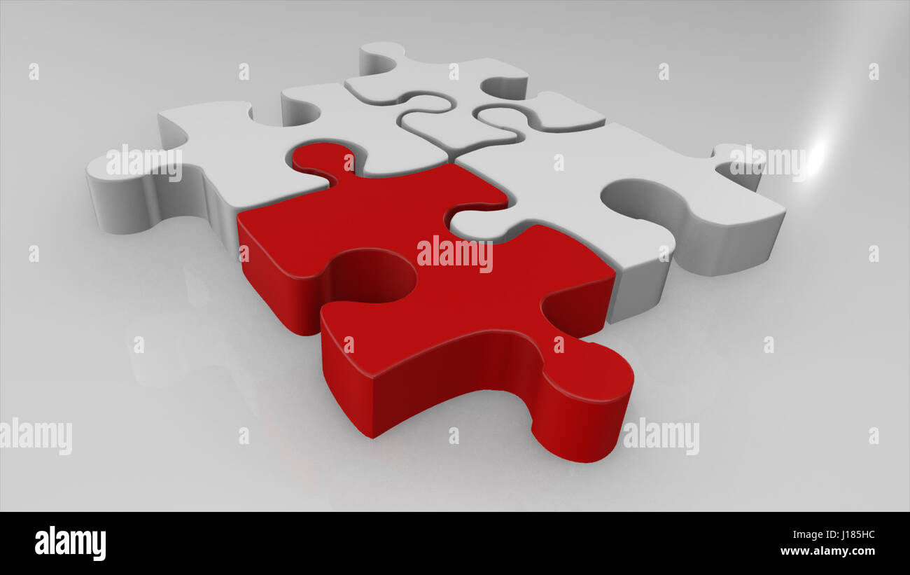 3D Illustration: Puzzle solution Stock Photo - Alamy