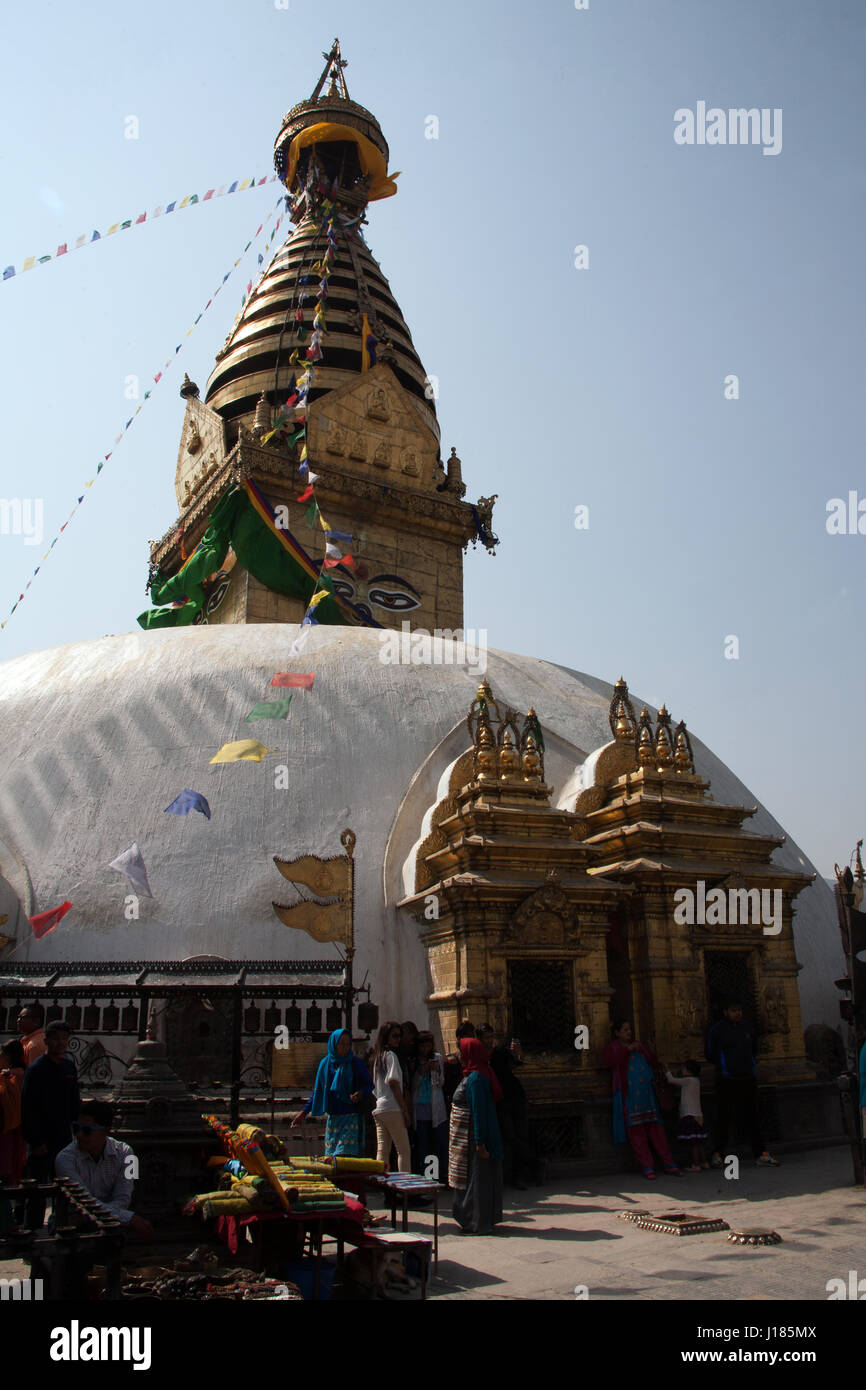 Swayambhu stupa / Swayambhunath stupa , Kathmandu, Nepal Stock Photo ...