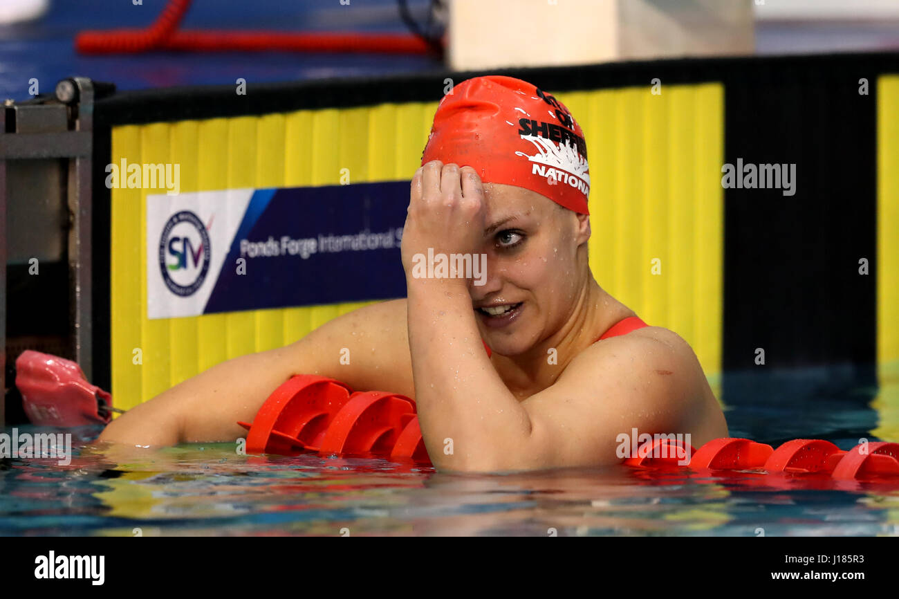 Eleanor Faulkner reacts after winning the Women's 200 metre Freestyle ...