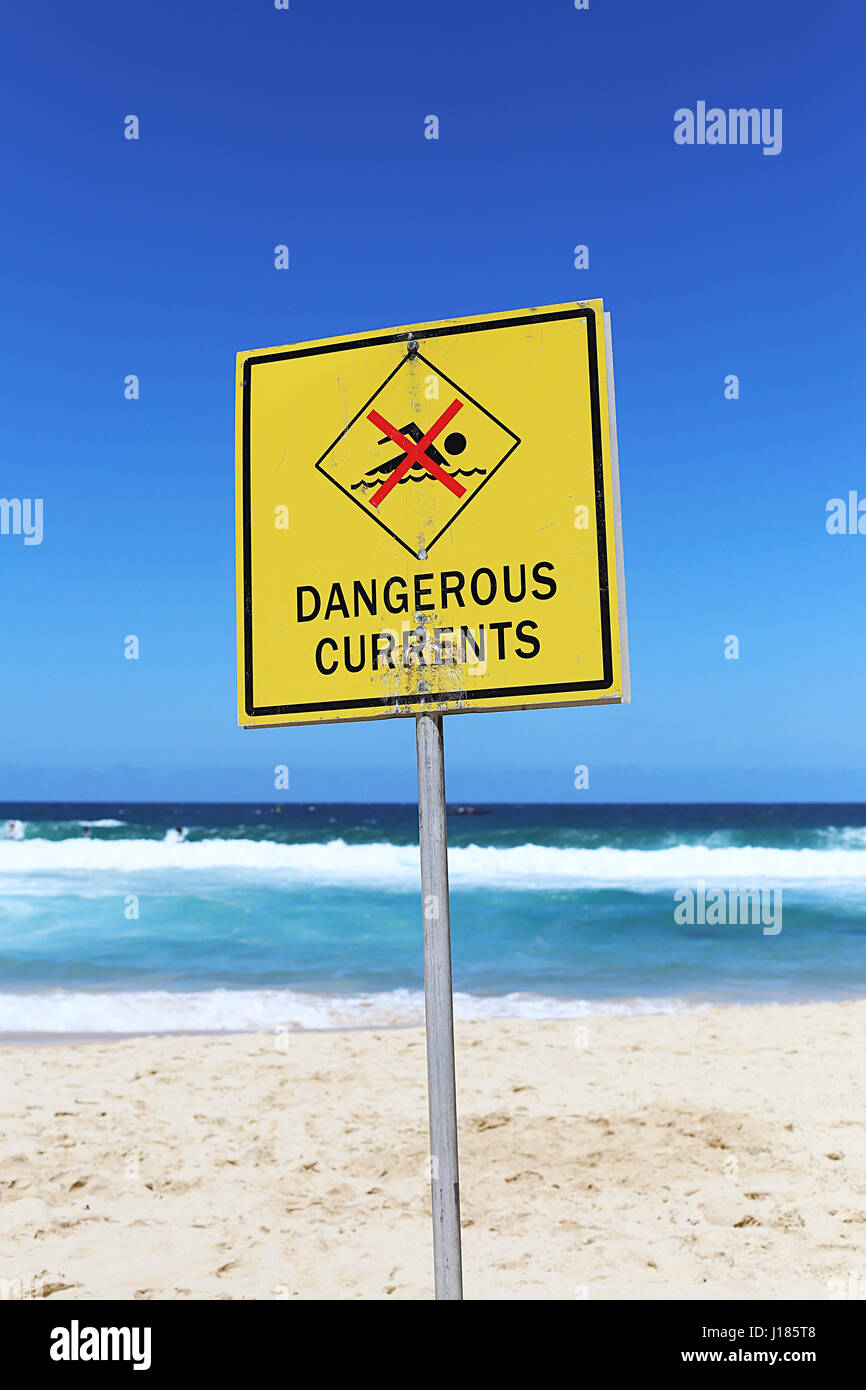Dangerous currents sign hi-res stock photography and images - Alamy