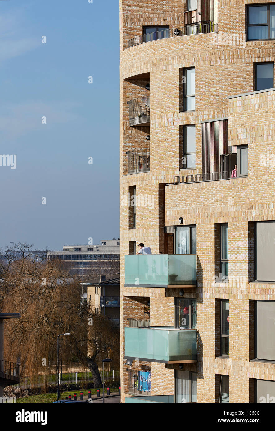 Detail of the rotunda's exterior facade. Stonebridge Park, London ...