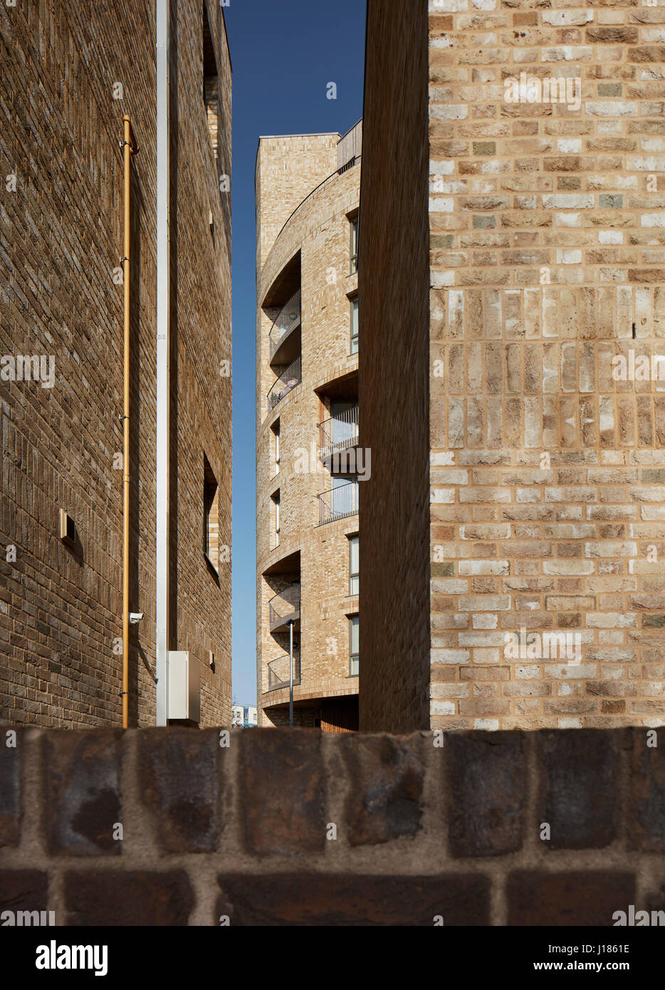 Juxtaposition of brick facades. Stonebridge Park, London, United ...