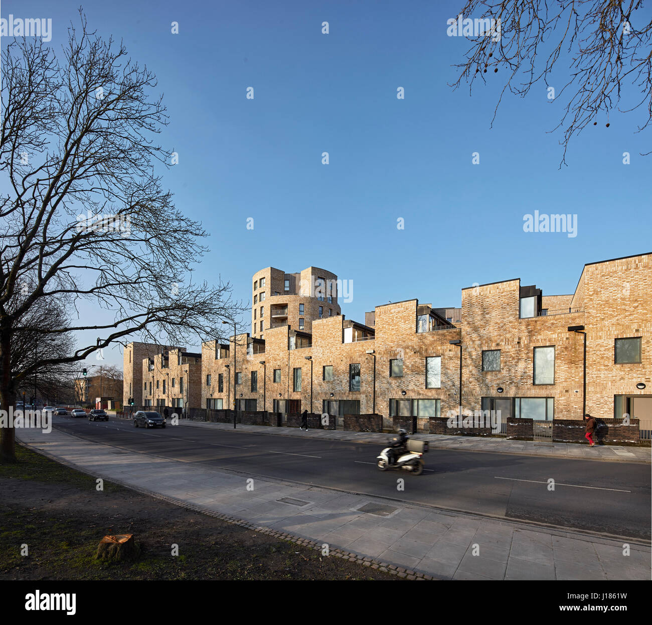 New terraced mews housing along Hillside Road. Stonebridge Park, London ...