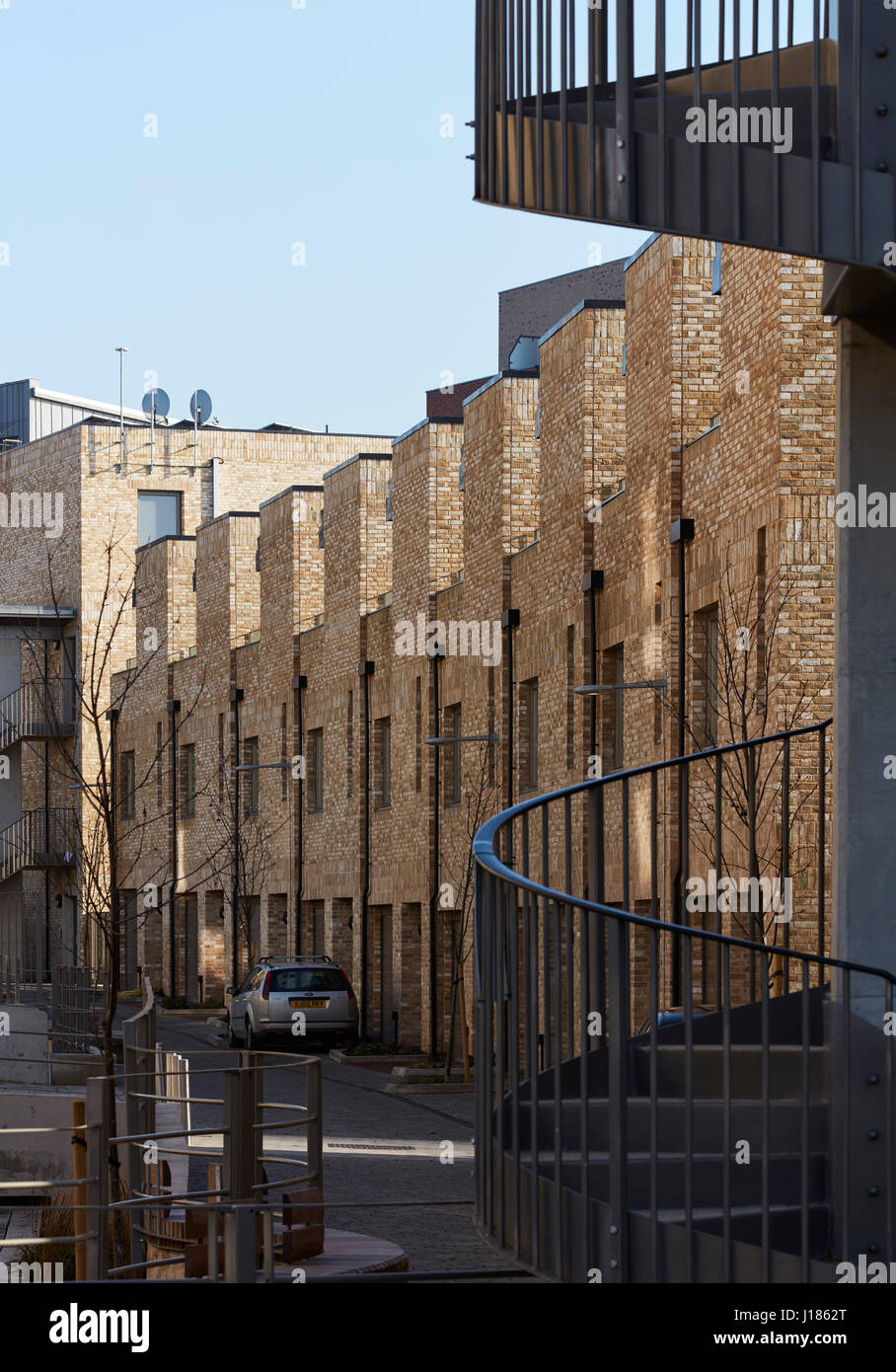 Perpective along mews terrace. Stonebridge Park, London, United Kingdom ...