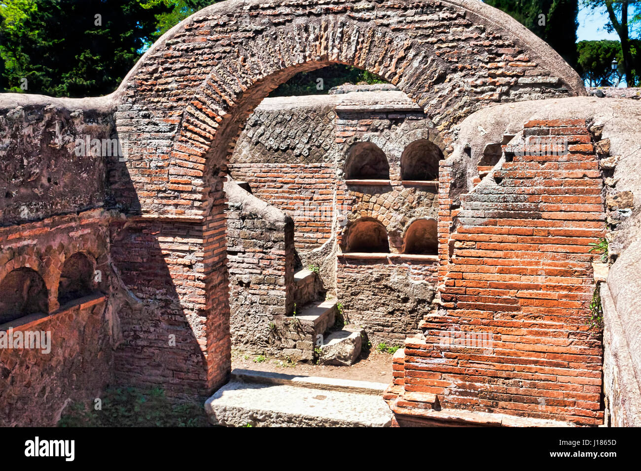 Roman necropolis columbarium in ancient Ostia - Italy Stock Photo - Alamy