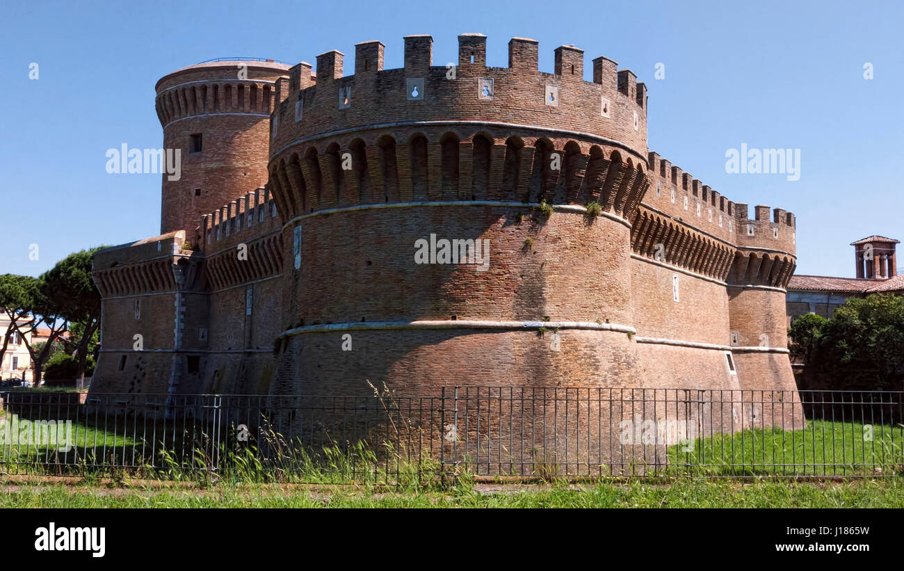 View of the ancient Roman Castle of Giulio II , Ostia Antica - Italy ...