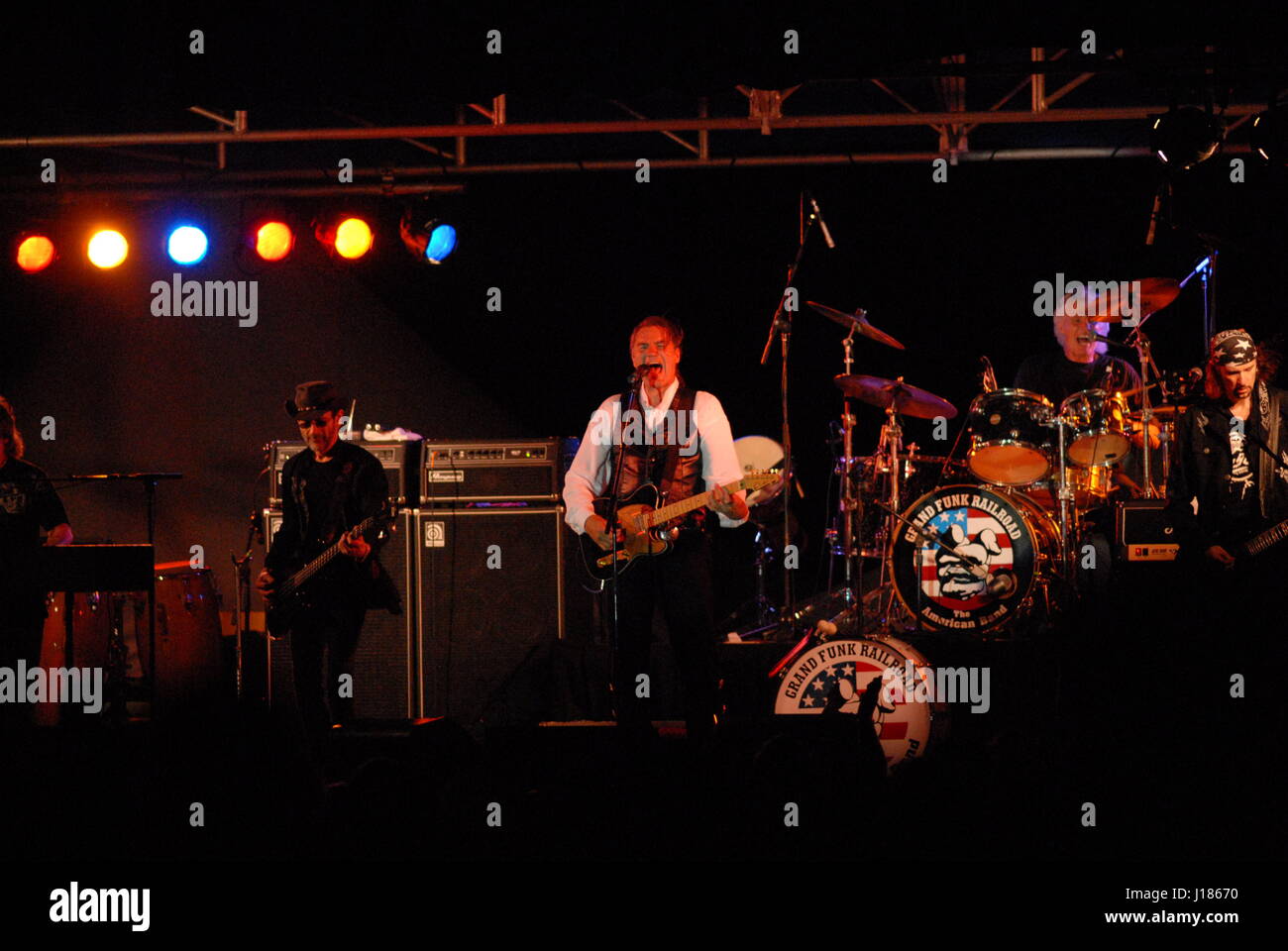 grand funk railroad live on stage at the pompano seafood festival on th ...