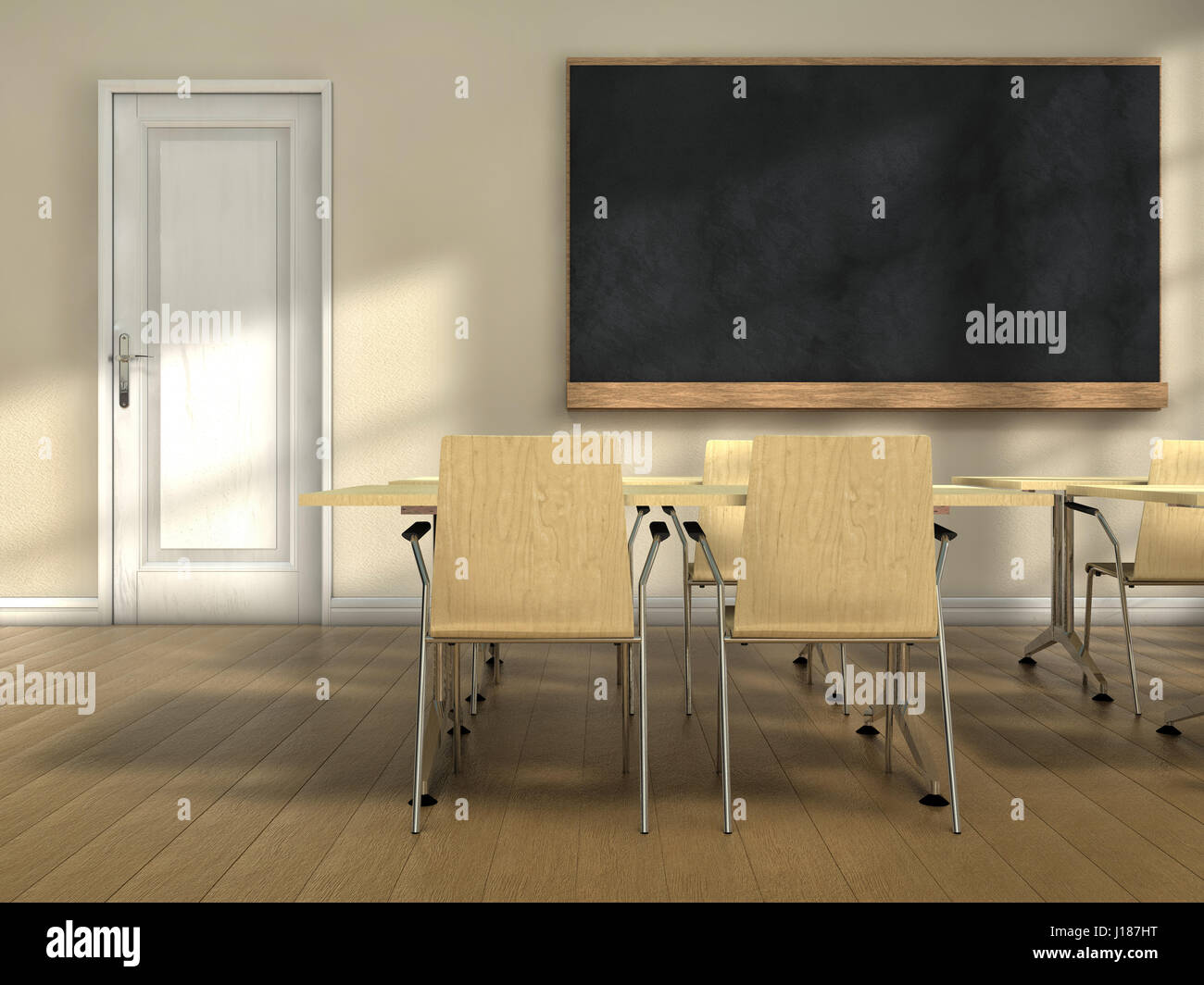 3d illustration white classroom hi-res stock photography and images - Alamy