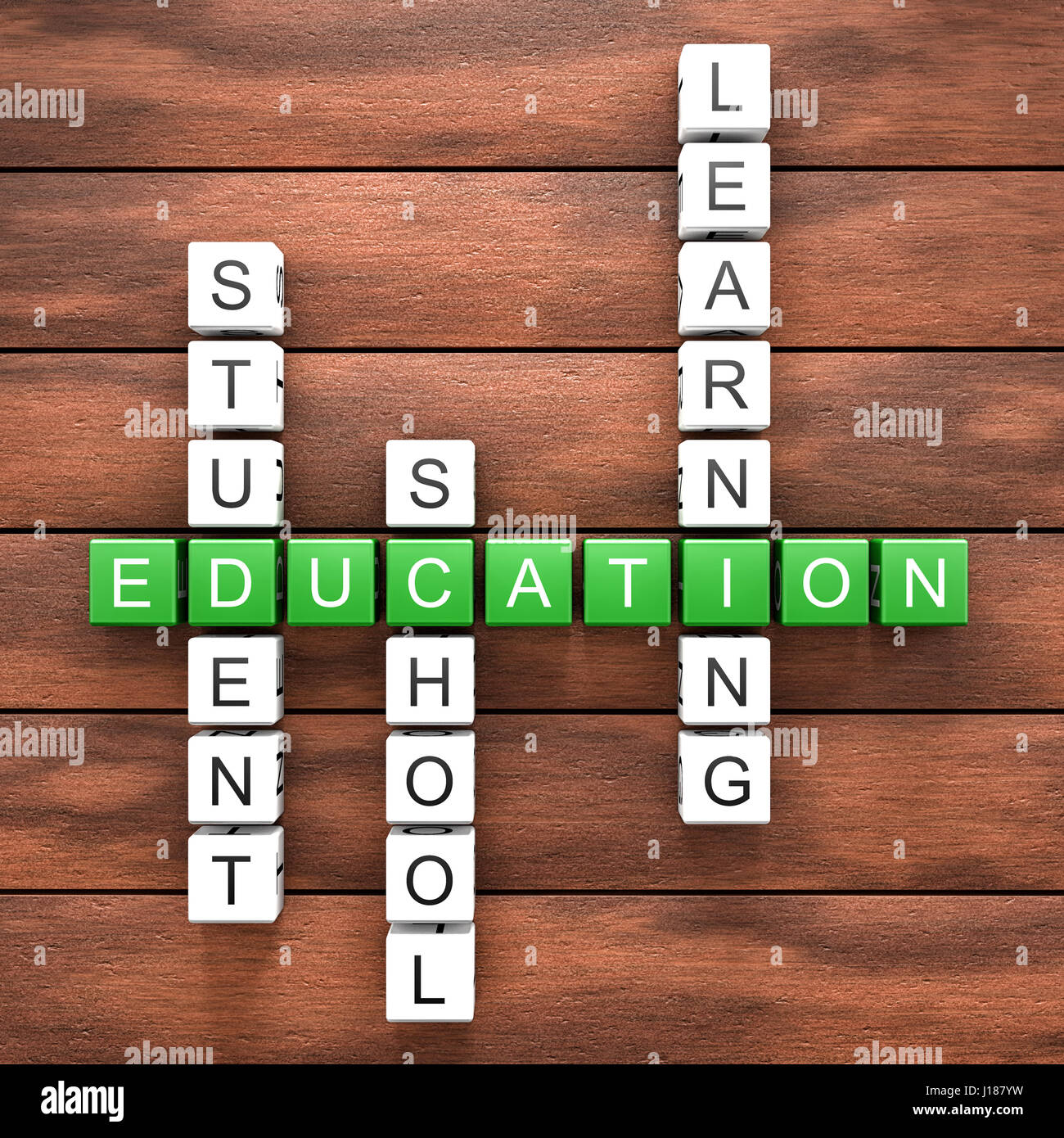 Education crossword table Stock Photo - Alamy