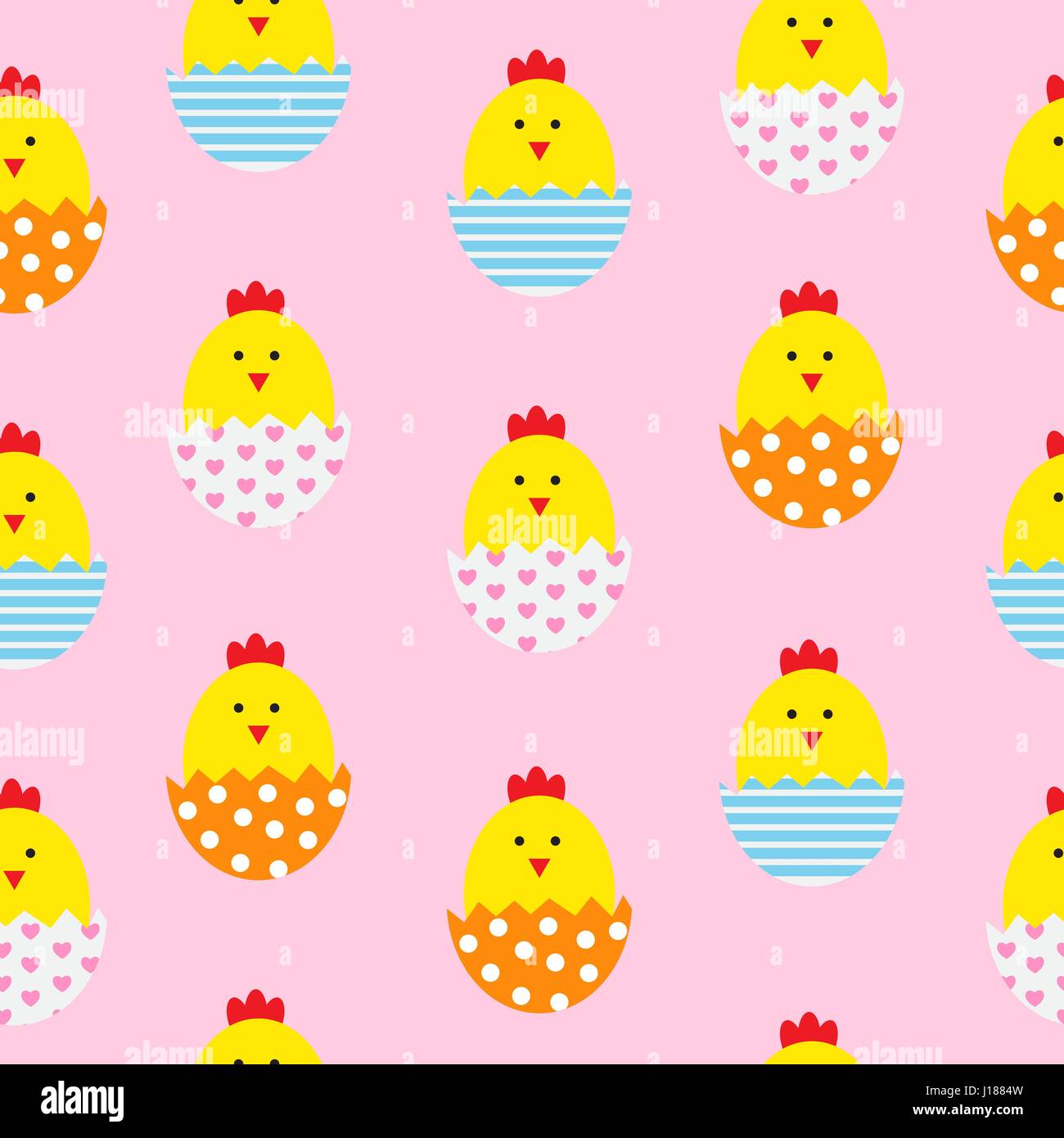 Easter Egg and Chicken Seamless Pattern Background Vector Illus Stock ...