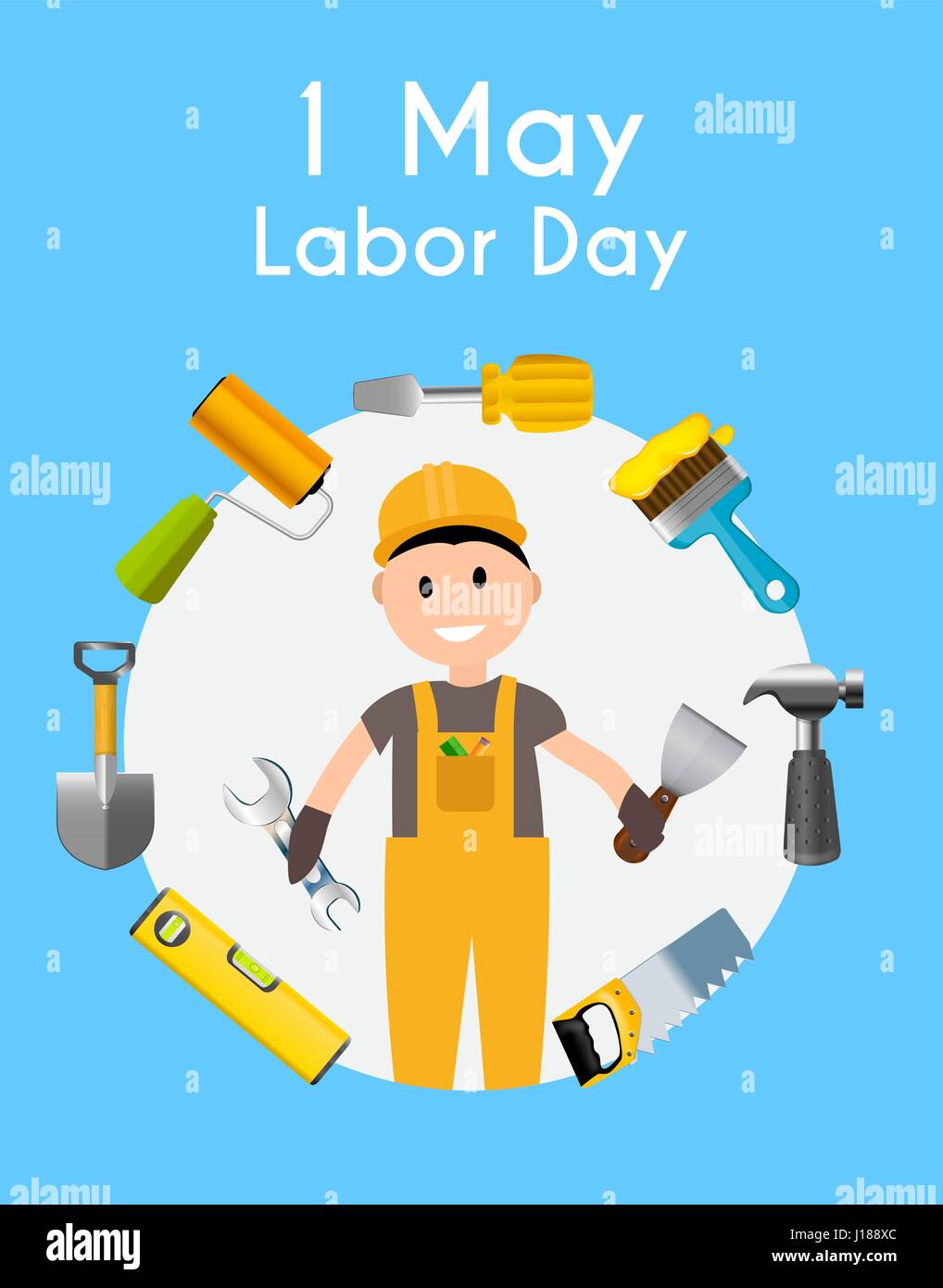 Labor Day 1 May Poster. Vector Illustration Stock Vector Image & Art ...