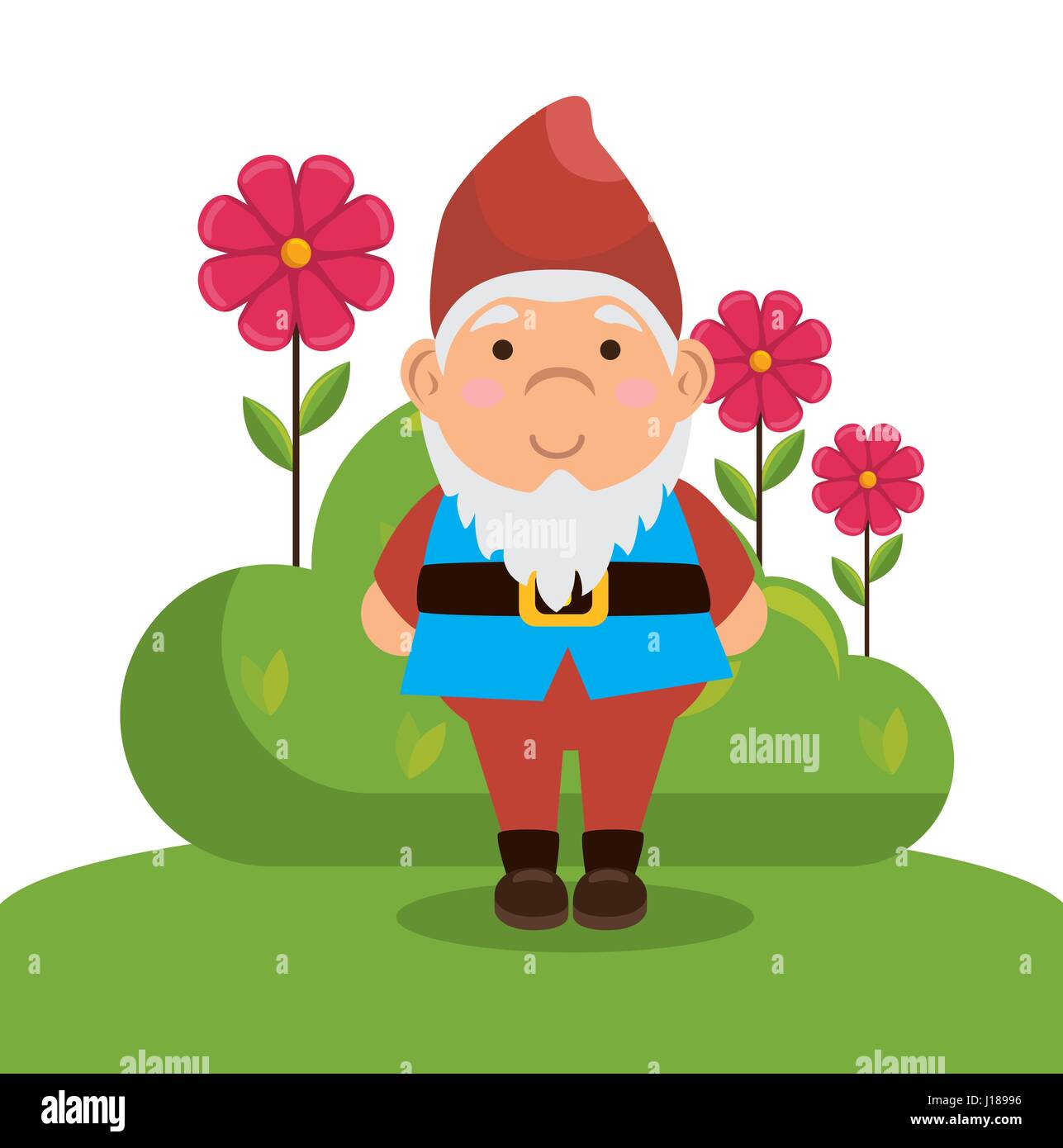 Vintage garden gnome isolated Stock Vector Images - Alamy