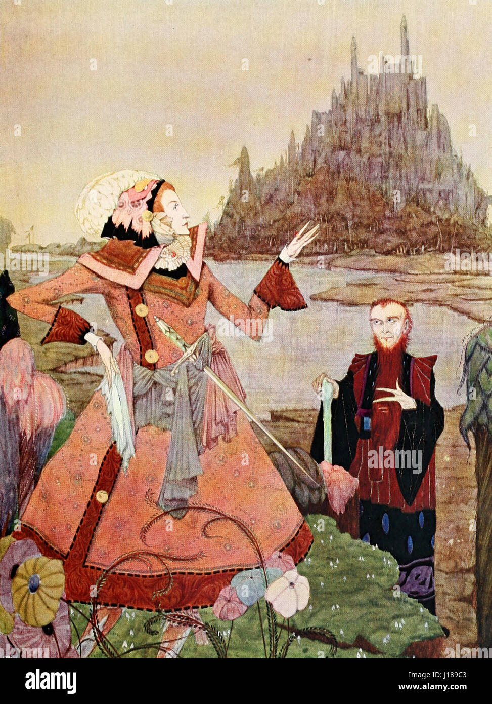 The Prince enquires of the aged countryman - Scene from A Sleeping ...
