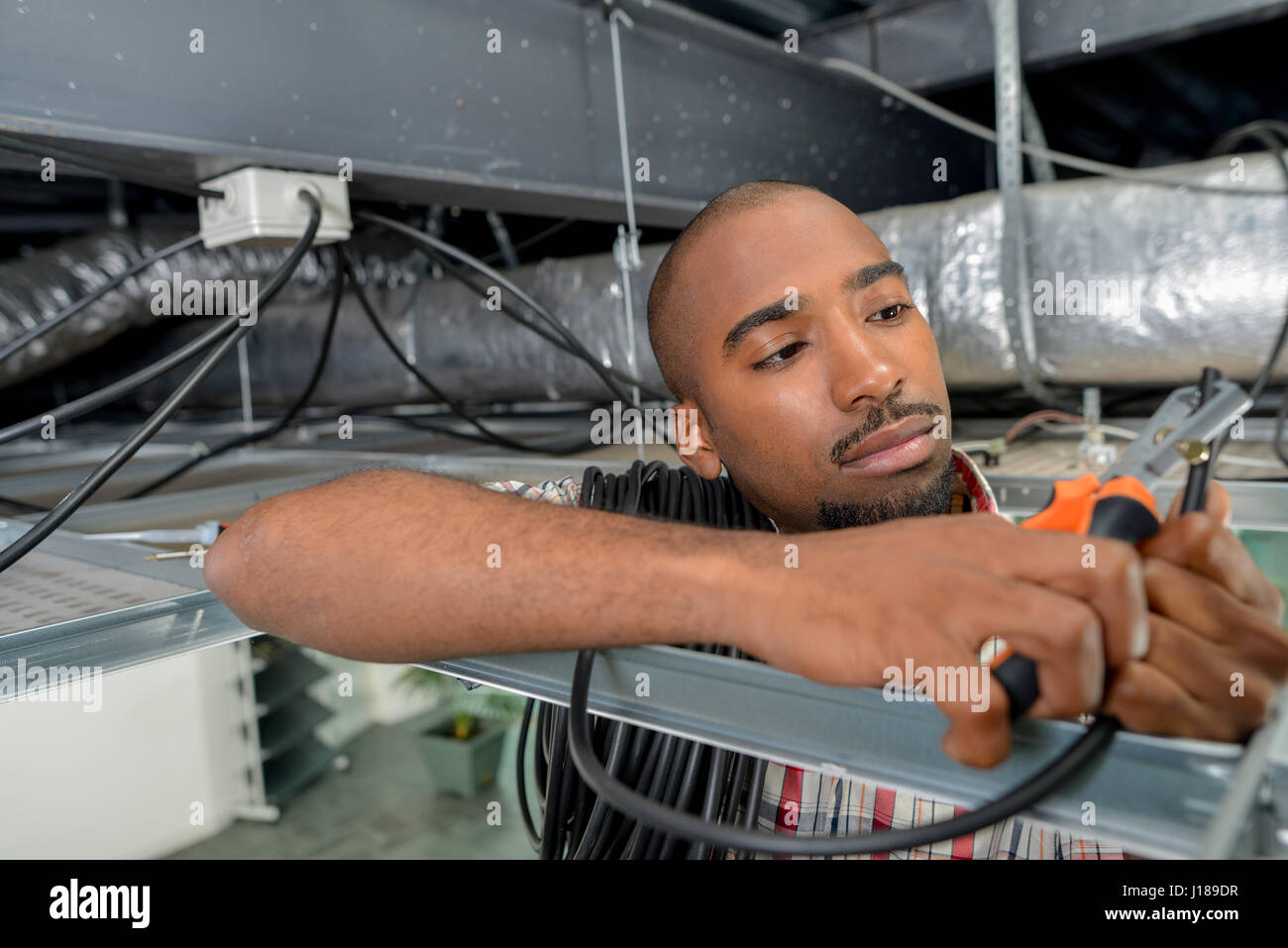 lineman with pliers Stock Photo - Alamy