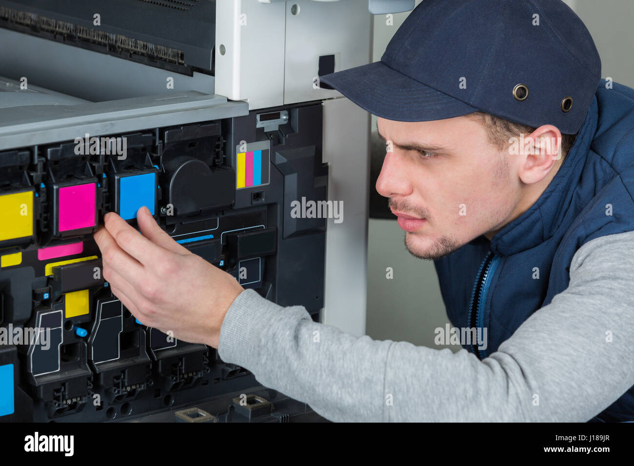 checking the printer Stock Photo - Alamy