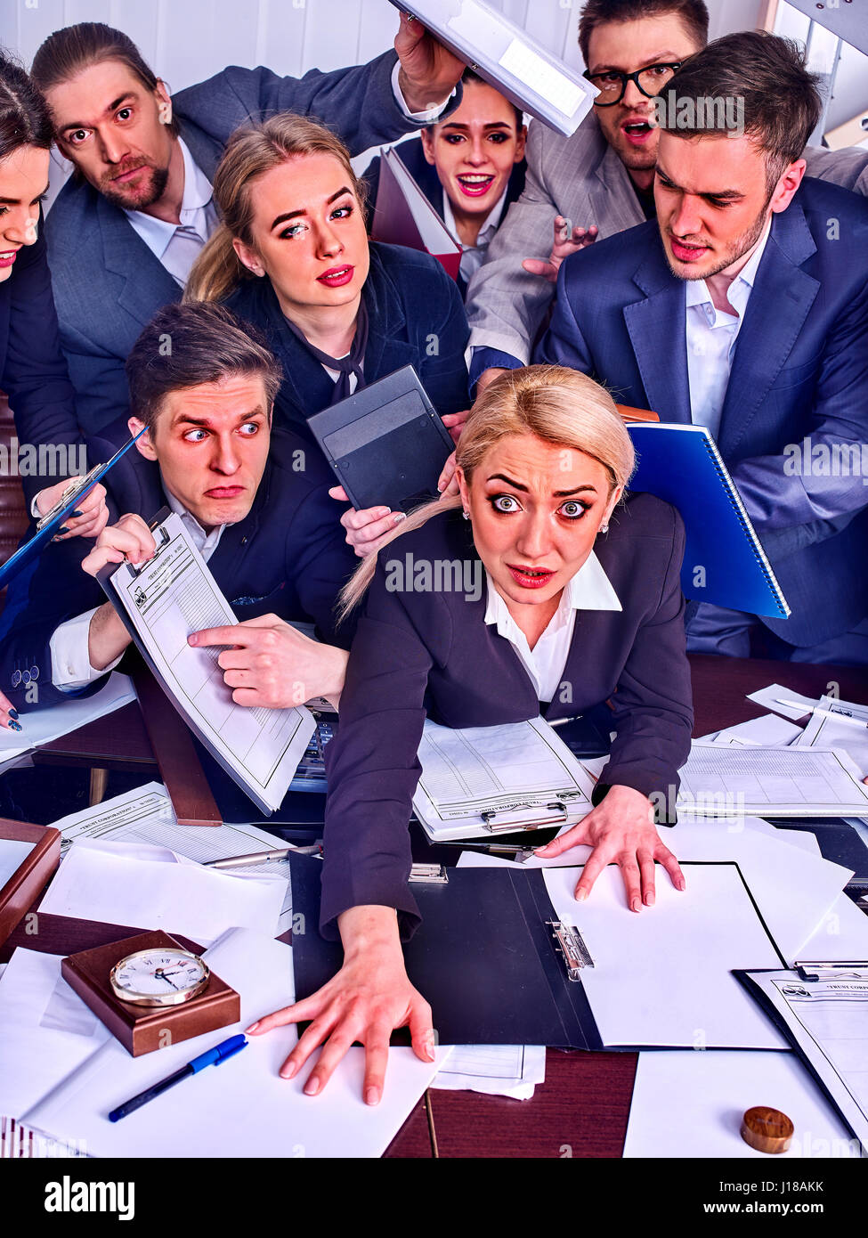 Business people office. Team people are unhappy with their leader Stock ...