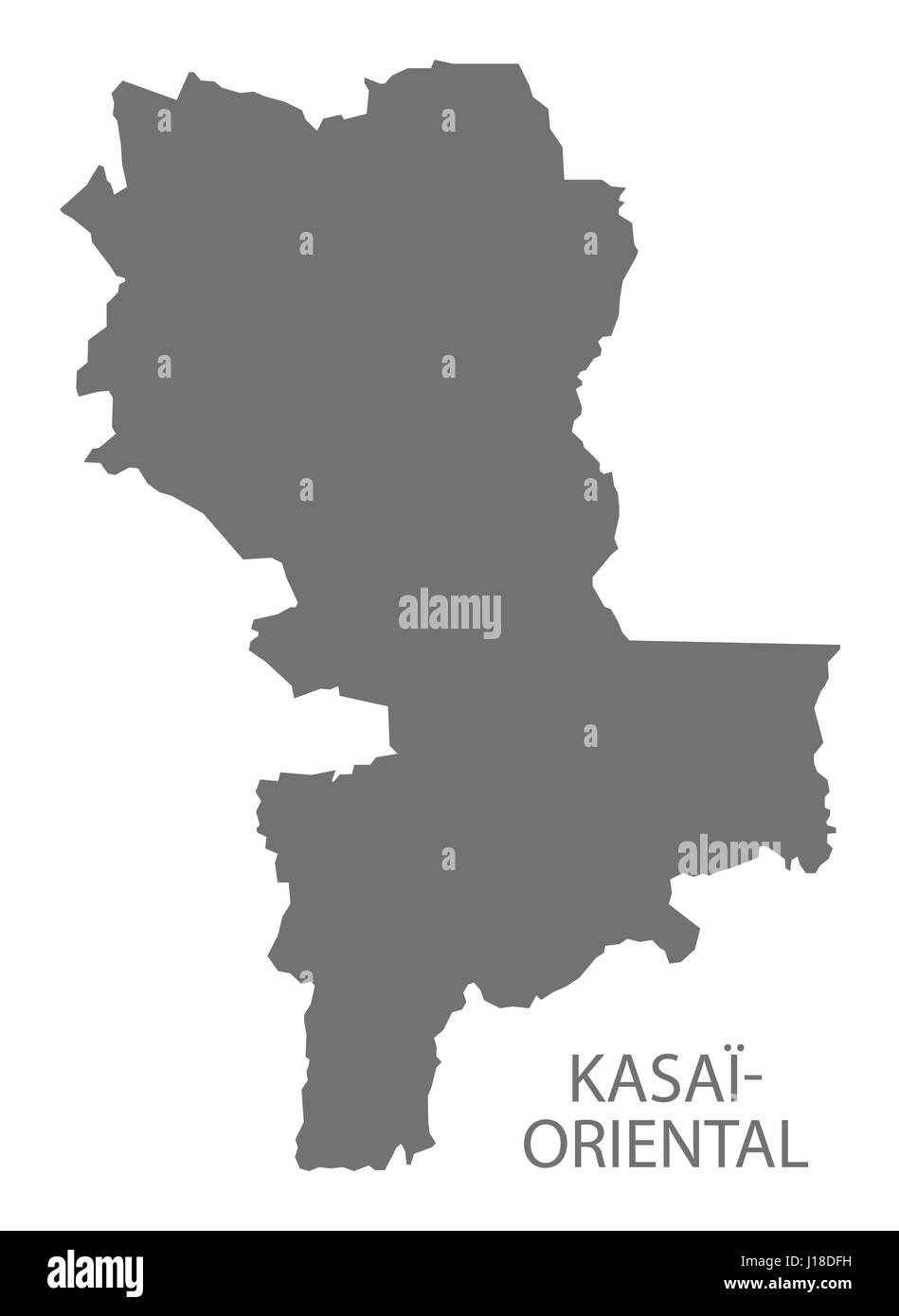 Kasai-Oriental province map Congo Democratic Republic grey illustration ...