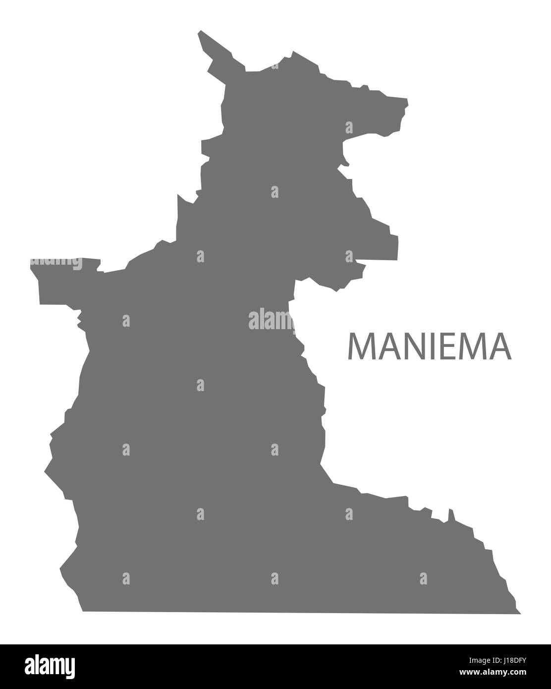 Maniema province map Congo Democratic Republic grey illustration ...