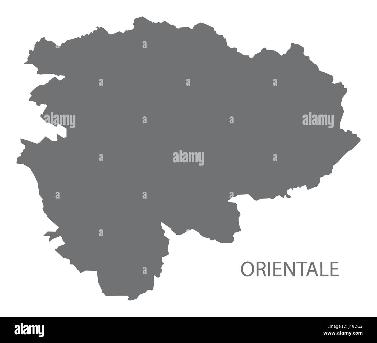 Orientale province map Congo Democratic Republic grey illustration ...