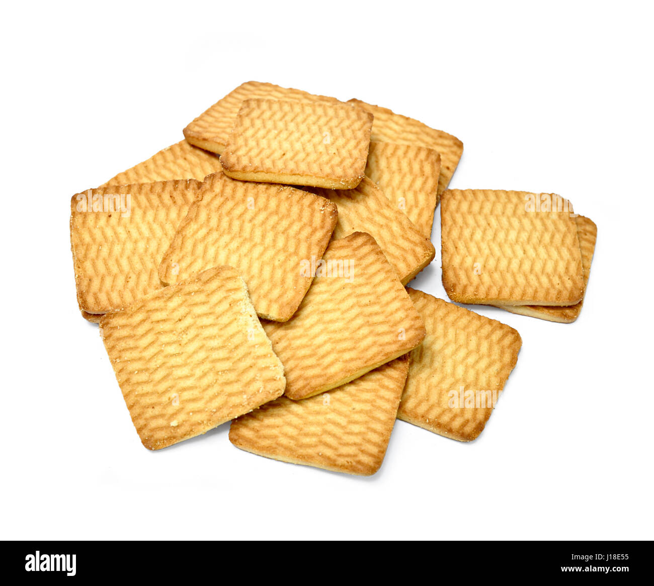 Square cookies isolated over white Stock Photo - Alamy