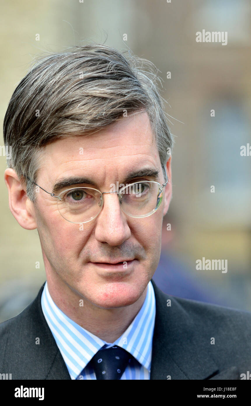 Jacob Rees-Mogg MP (Con: North East Somerset) on College Green ...