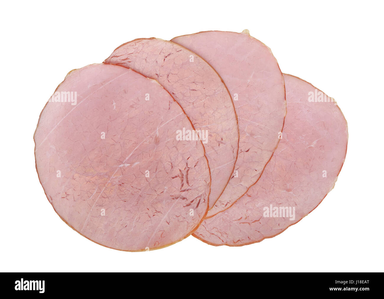 Sliced meat isolated on white Stock Photo - Alamy