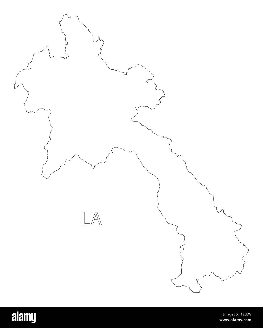 Laos country black outline Stock Vector Images - Alamy