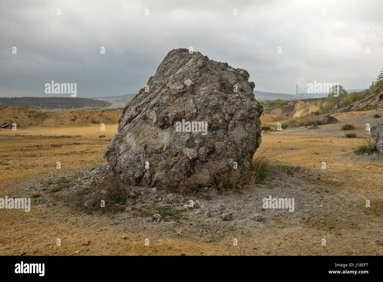 The artificial hill created from tailings in the exploitation of copper ...