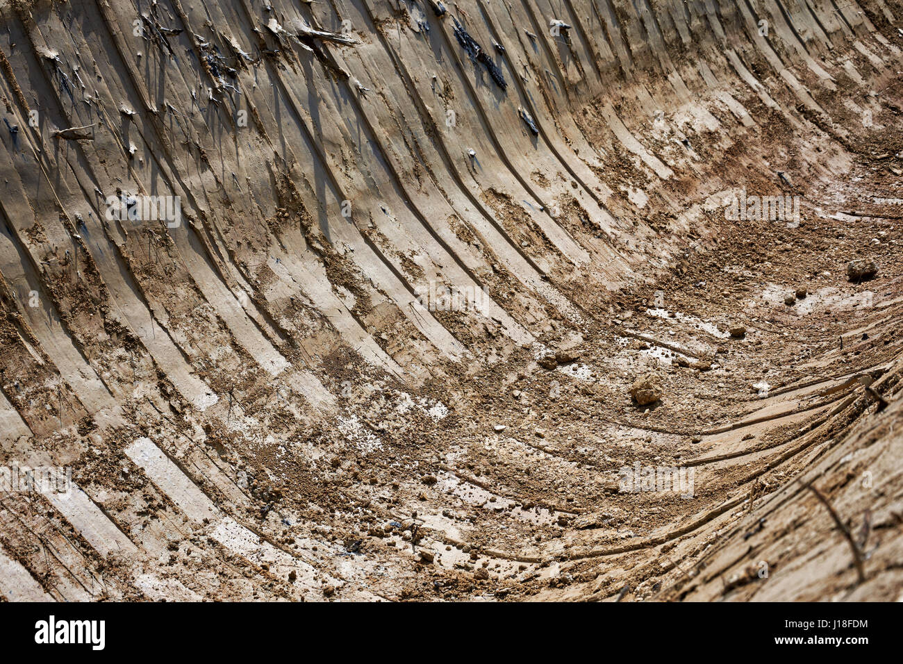 Close up of Earth pattern, vertical lines Close up of dry clay pattern ...