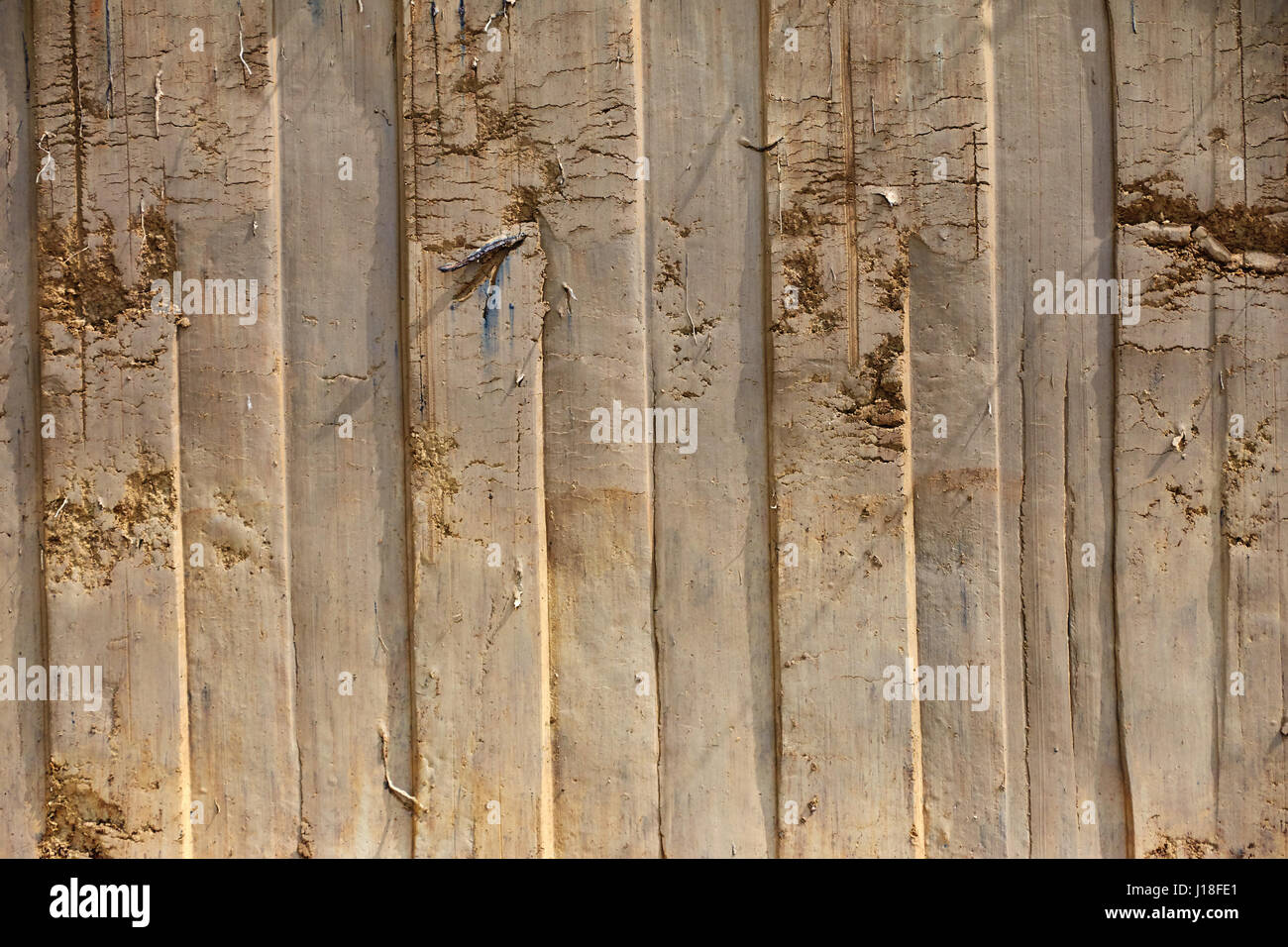 Close up of Earth pattern, vertical lines Close up of dry clay pattern ...