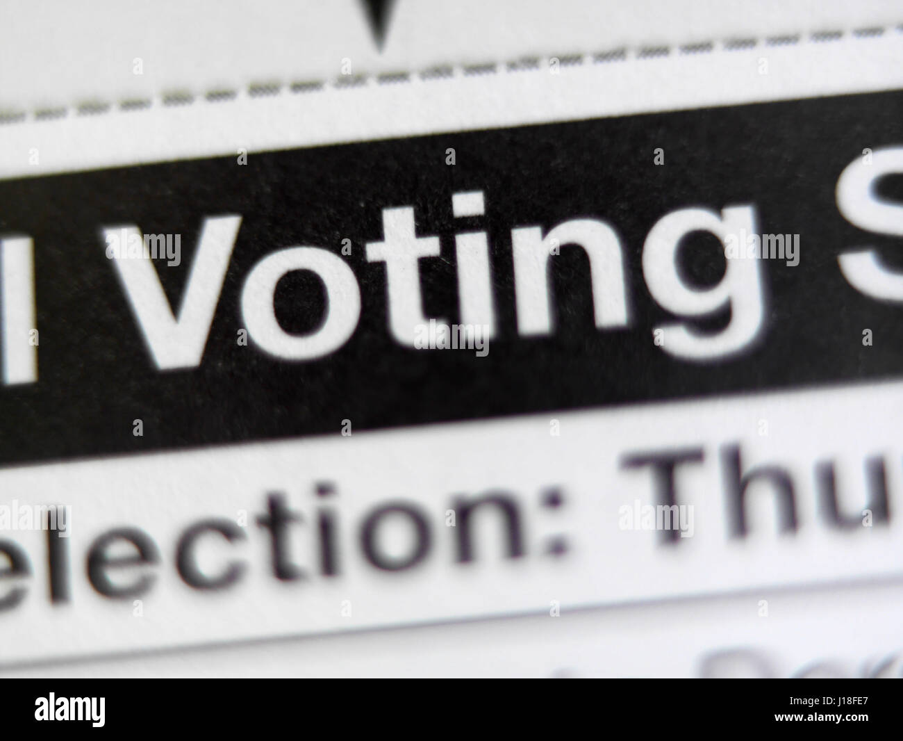 Detail from an election voting form UK Stock Photo - Alamy