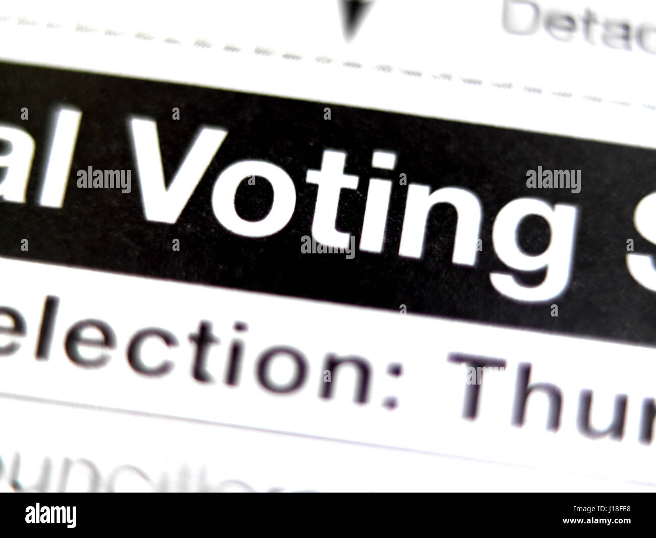 Detail from an election voting form UK Stock Photo - Alamy