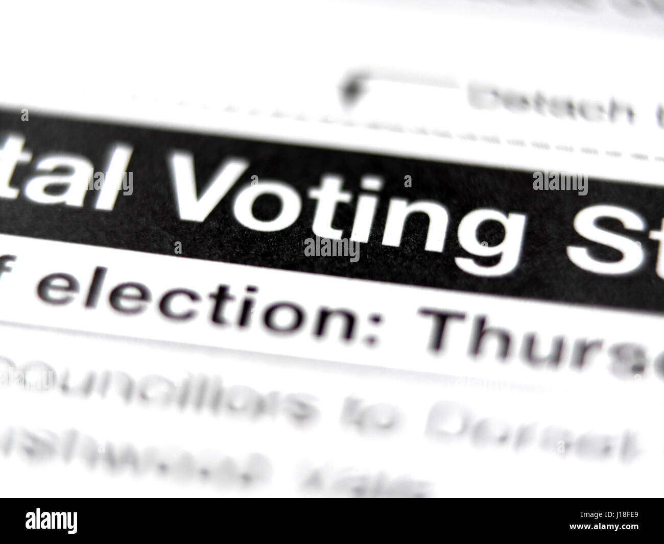 Detail from an election voting form UK Stock Photo - Alamy