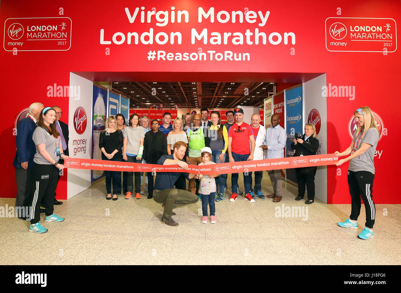 Prince Harry opens this year's Virgin Money London Marathon Expo at the ...