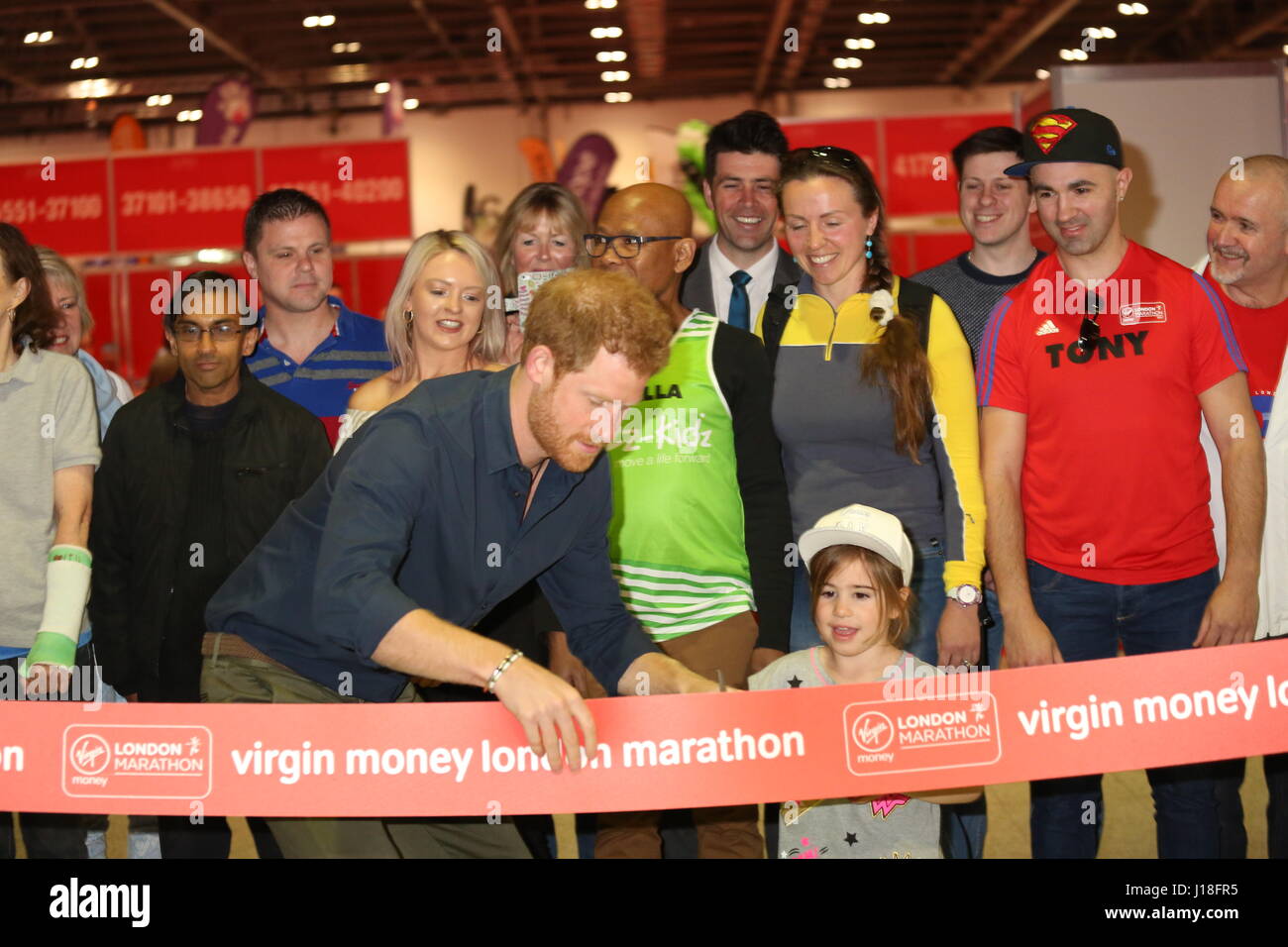 Prince Harry opens this year's Virgin Money London Marathon Expo at the ...
