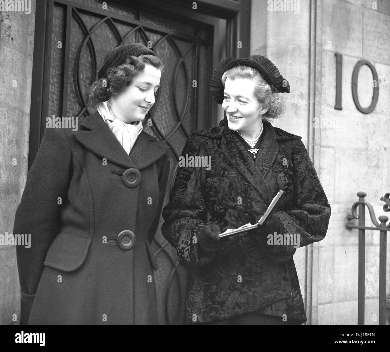 Lady Fermoy with her 16-year-old daughter Frances on her return to her ...