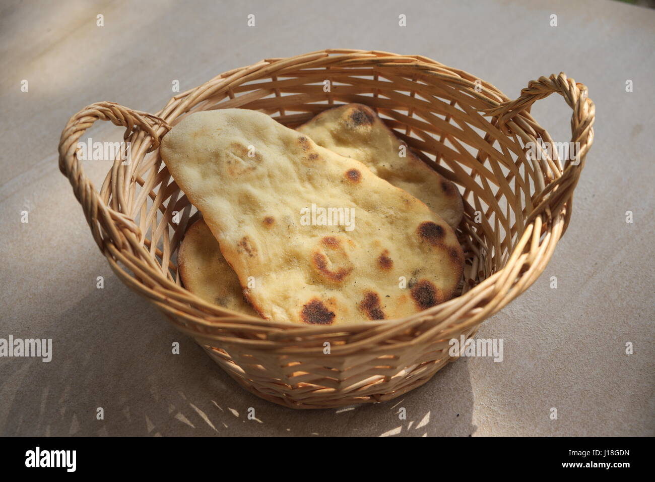Basket of flat breads Stock Photo - Alamy